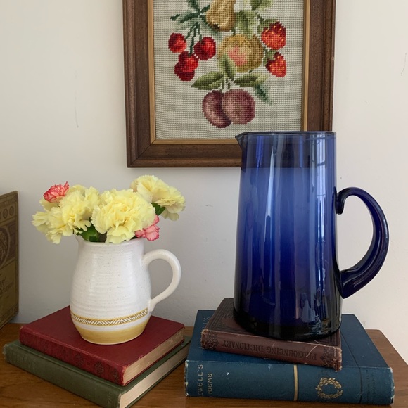 Vintage | Dining | Vintage Handblown Cobalt Blue Pitcher | Poshmark